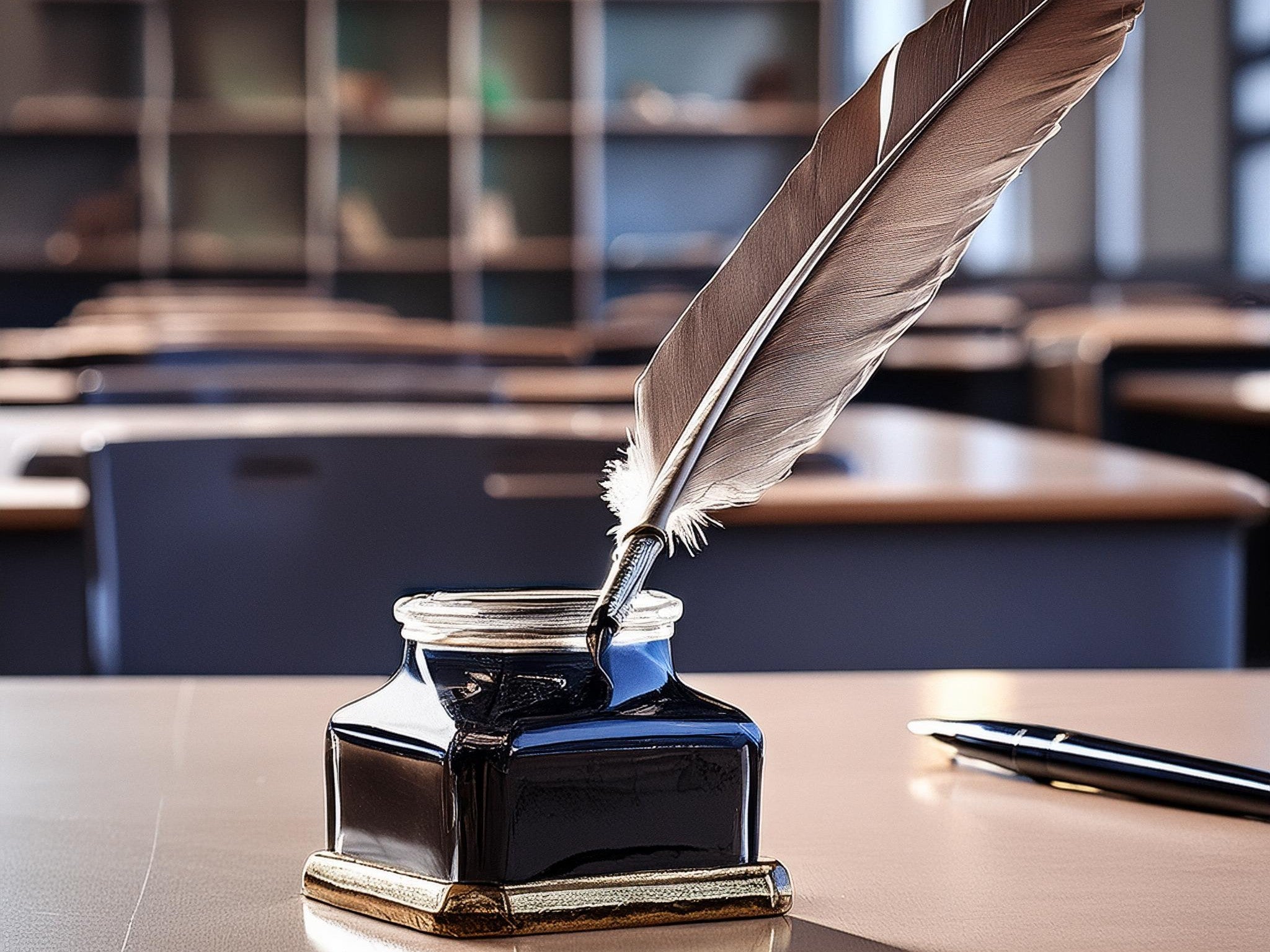 L'utilisation d'une plume et d'un encrier - Plumes Naturelles